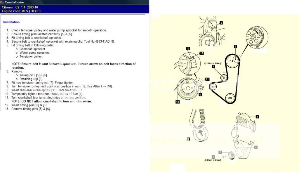 Citroen C2 1.4 Timing Marks: How to Align and Change Timing Belt ...